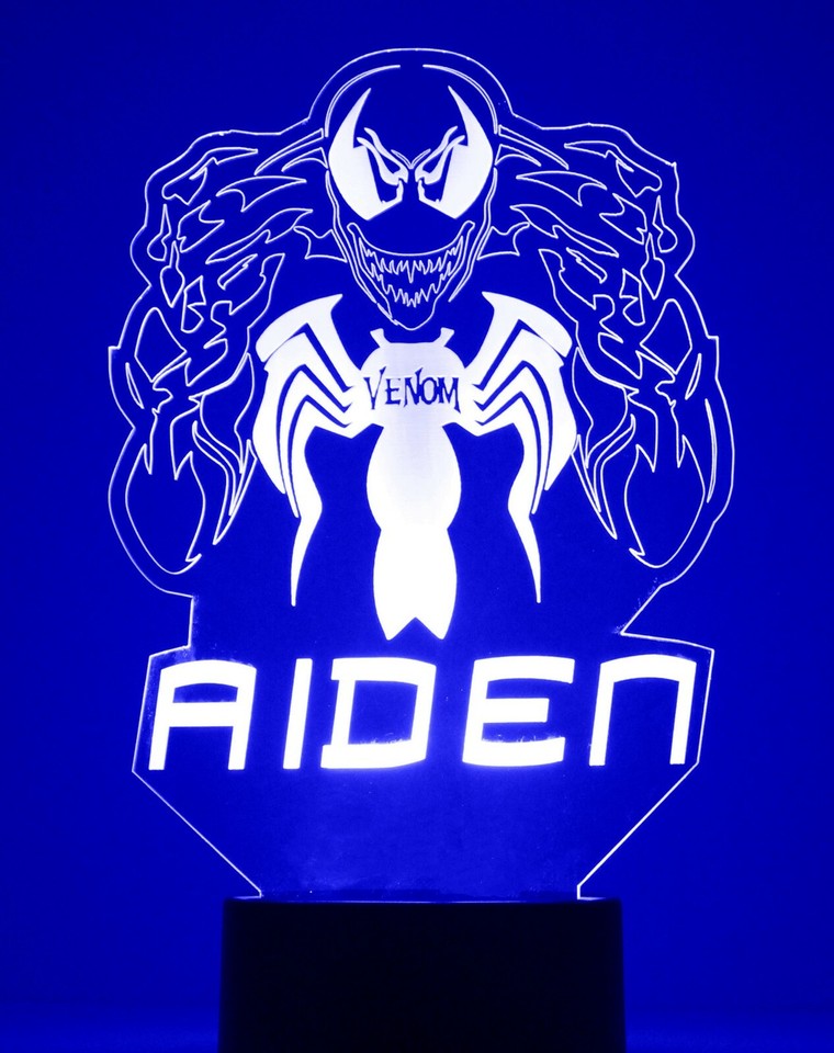 Venom Night Light Personalized FREE, Superhero LED Night Light Lamp ...