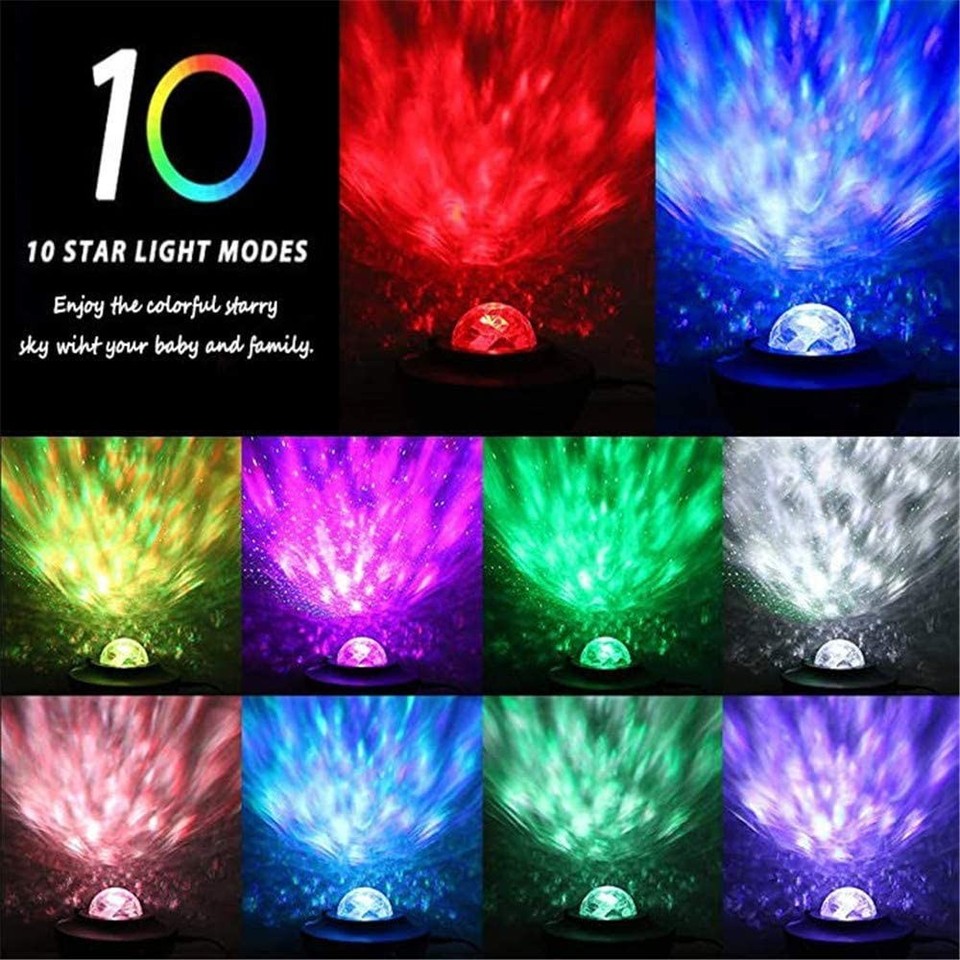 Bluetooth LED Galaxy Starry Night Light Projector Speaker Ocean Star ...