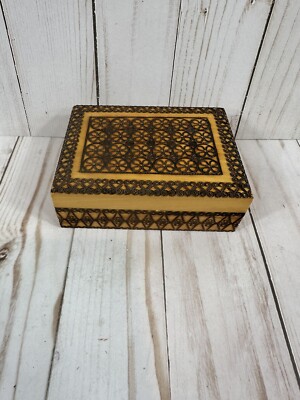 Vintage Hand Carved Wood Trinket/ Jewelry Box Made in Poland | eBay