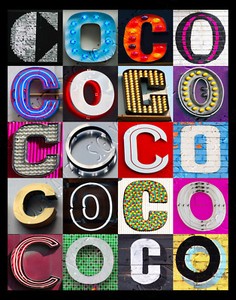 COCO Name Poster featuring photos of actual sign letters | eBay