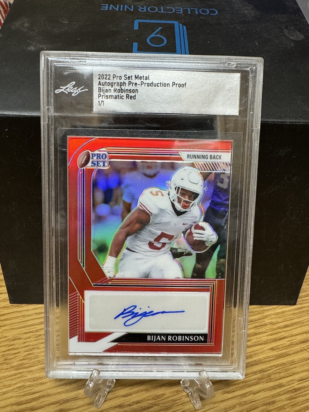 2022 Bijan Robinson 1/1 Auto Prismatic Red Pro Set Metal Proof ...