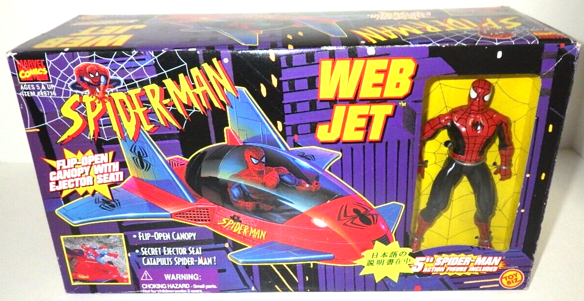 Toy Biz Marvel Comics Spider-Man Web Jet Vehicle & Figure from Japan ...