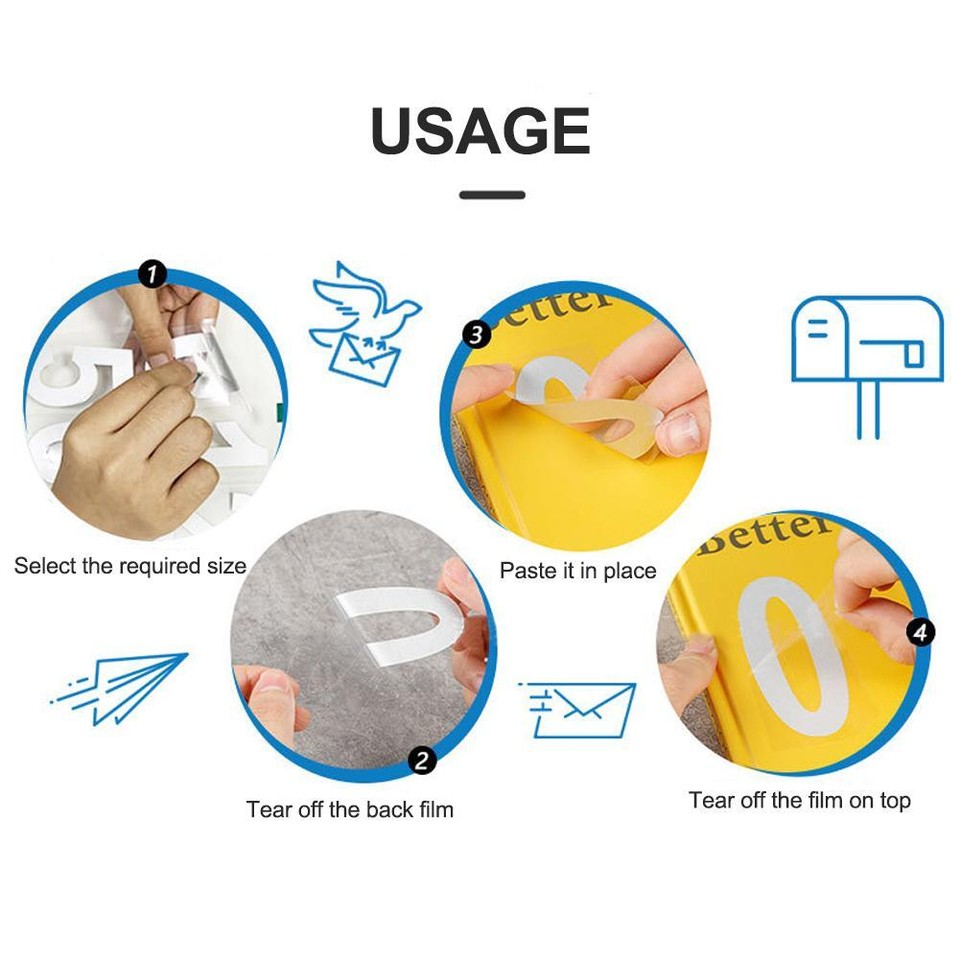 3PCS License Plate Number Reflective Invisible Digital Sticker Nano ...