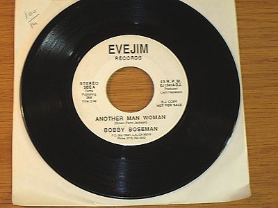 PROMO SOUL 45 RPM - BOBBY BOSEMAN - EVEJIM 1841 - "ANOTHER MAN WOMAN ...