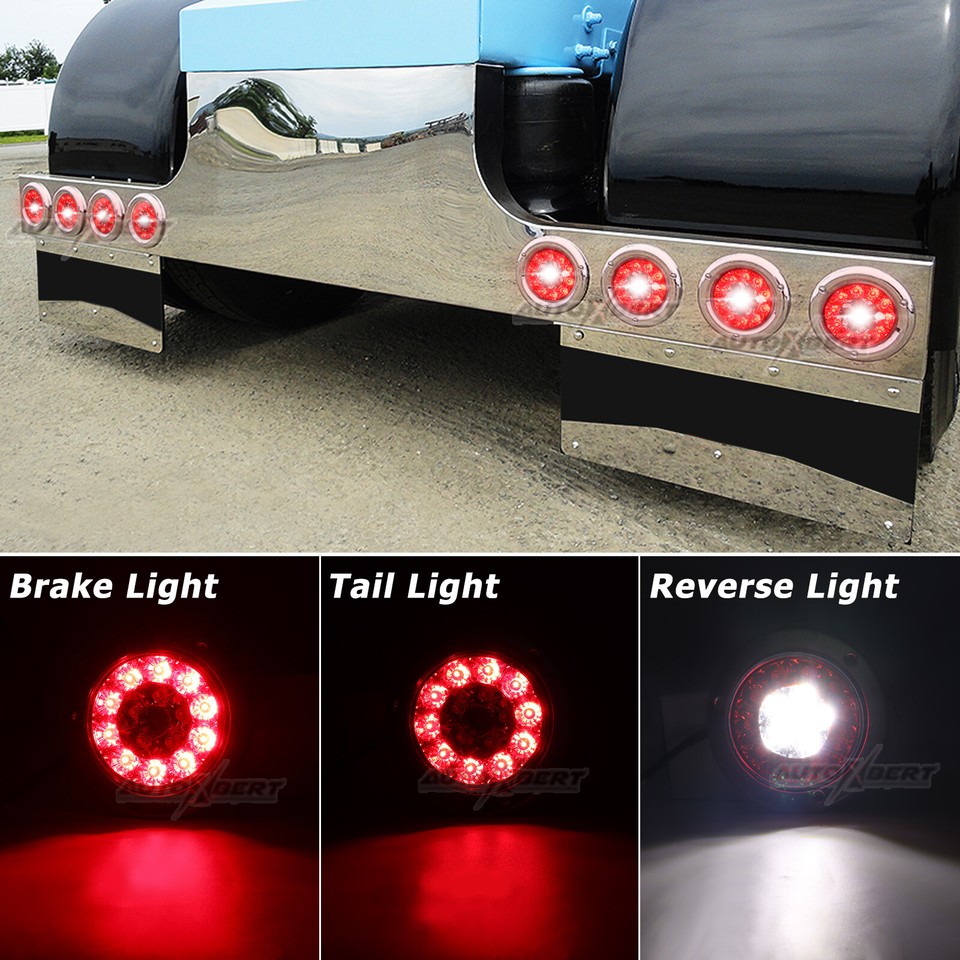 2x LED Red Tail Lamp Reverse Brake Rear Fog light Trailer Truck Caravan ...