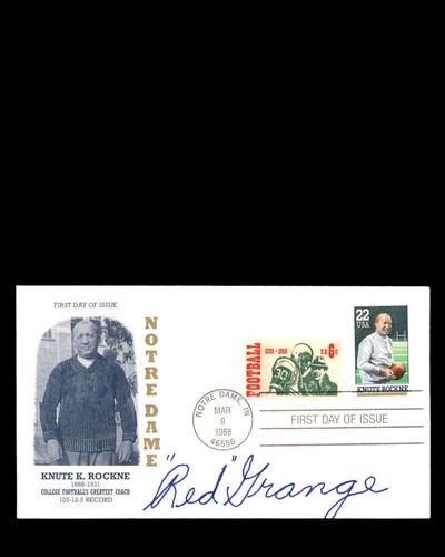 Red Grange JSA Coa Hand Signed 1988 Knute Rocke FDC Cache Autograph | eBay