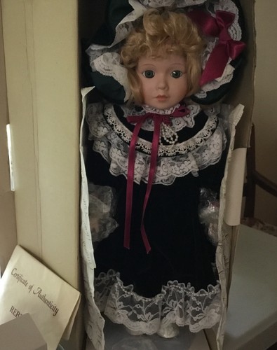 1991 Christmas Princess House Doll Rebecca,Porcelain Face,Green Eyes.16 ...