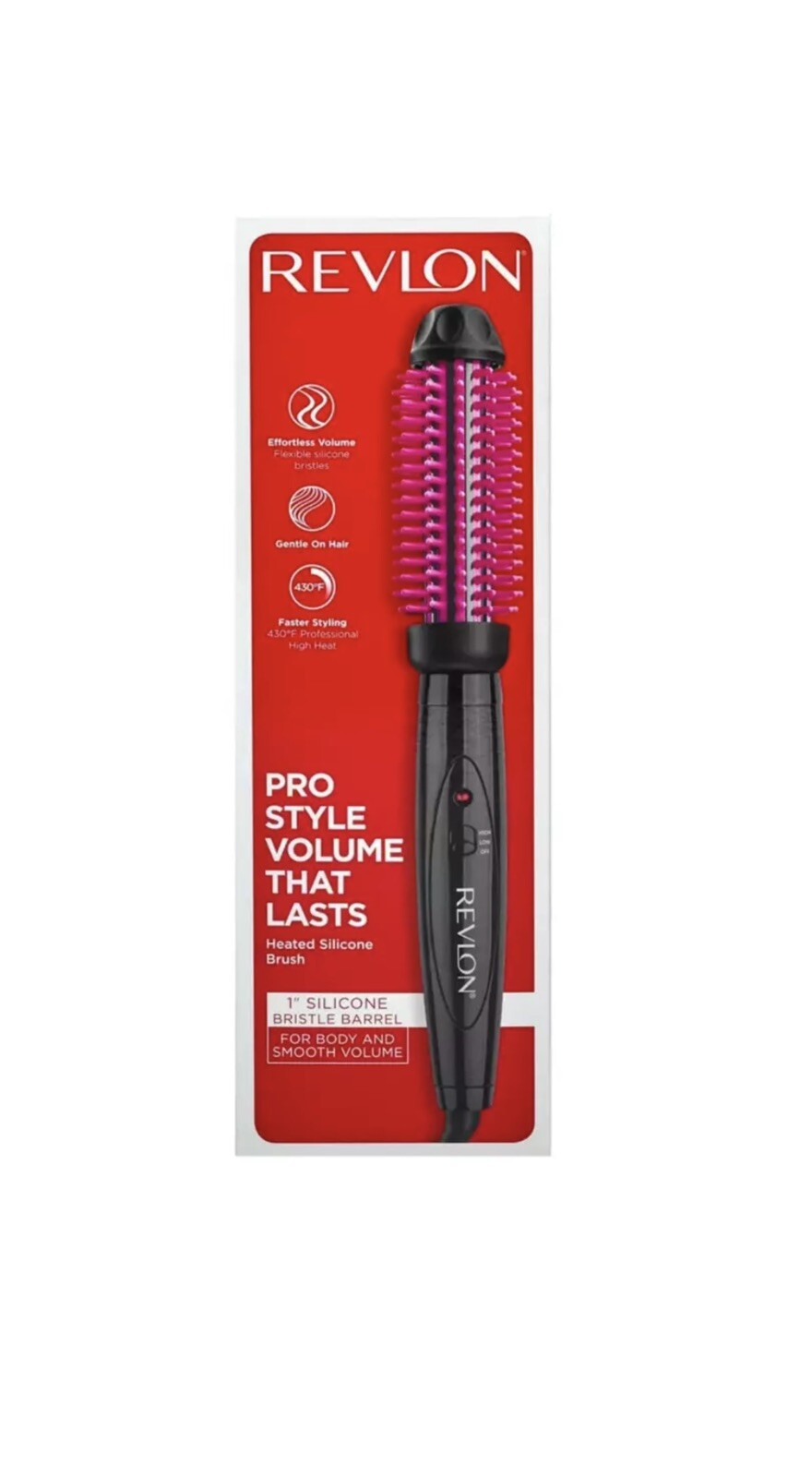 Revlon Pro Collection Heated Silicone Bristle Curl Brush Black 1 ...