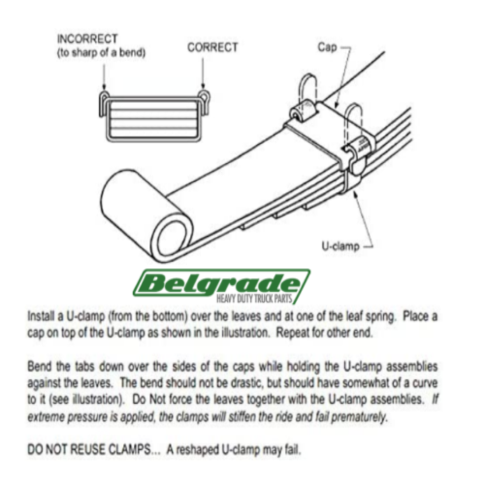 Universal Leaf Spring Bend Repair Clip with Cap 2in | 4 Pack | Heavy ...
