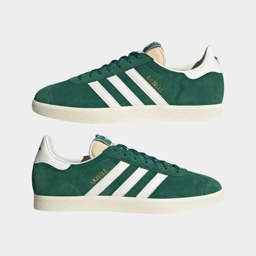 adidas Originals GAZELLE GY7338 Dark Green Off White Cream White | eBay