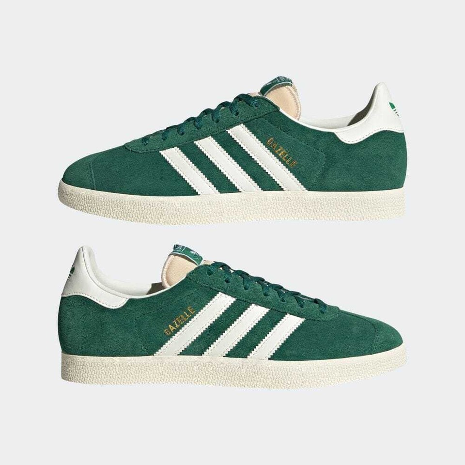 adidas Originals GAZELLE GY7338 Dark Green Off White Cream White | eBay