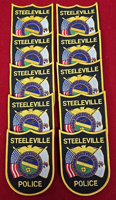 STEELEVILLE ILLINOIS POLICE Patch Lot Trade Stock 10 Police Patches ...