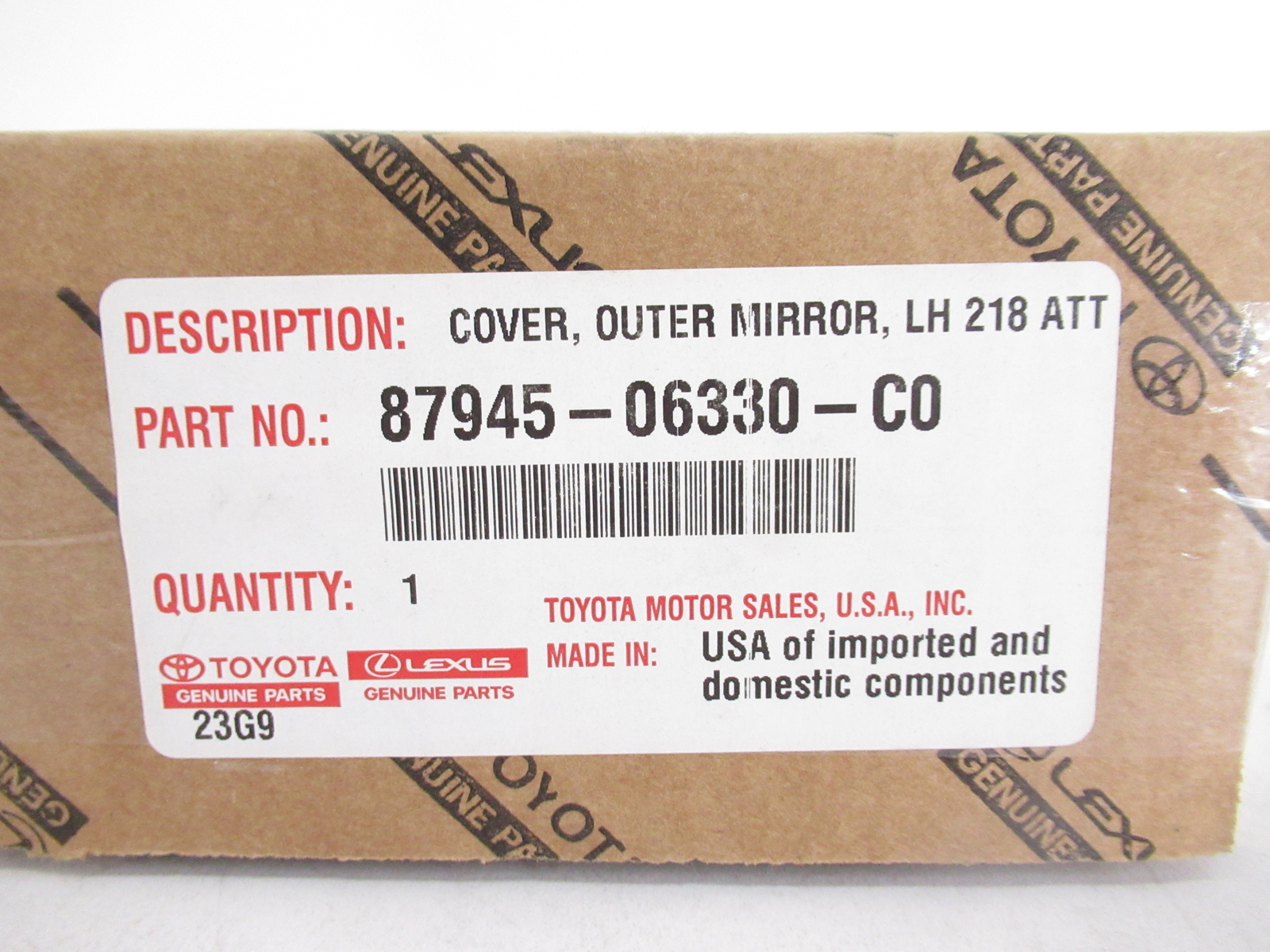 Genuine OEM Toyota 87945-06330-C0 Driver Side Mirror Cover Black | eBay