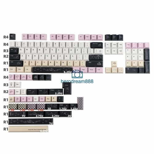 Cream Theme Keycap 140 Keycaps Cherry Height PBT Dye-sub for Cherry MX ...