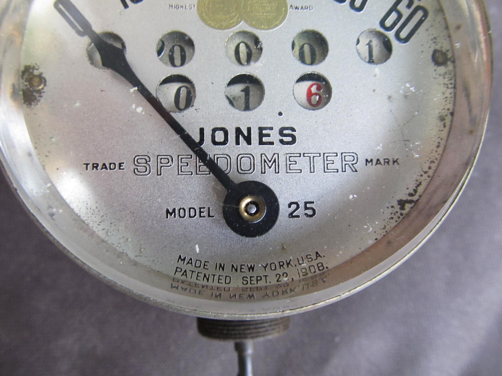 Antique Jones Speedometer Model 25 NOS | pat. Sept 22 1908 | Model T ...