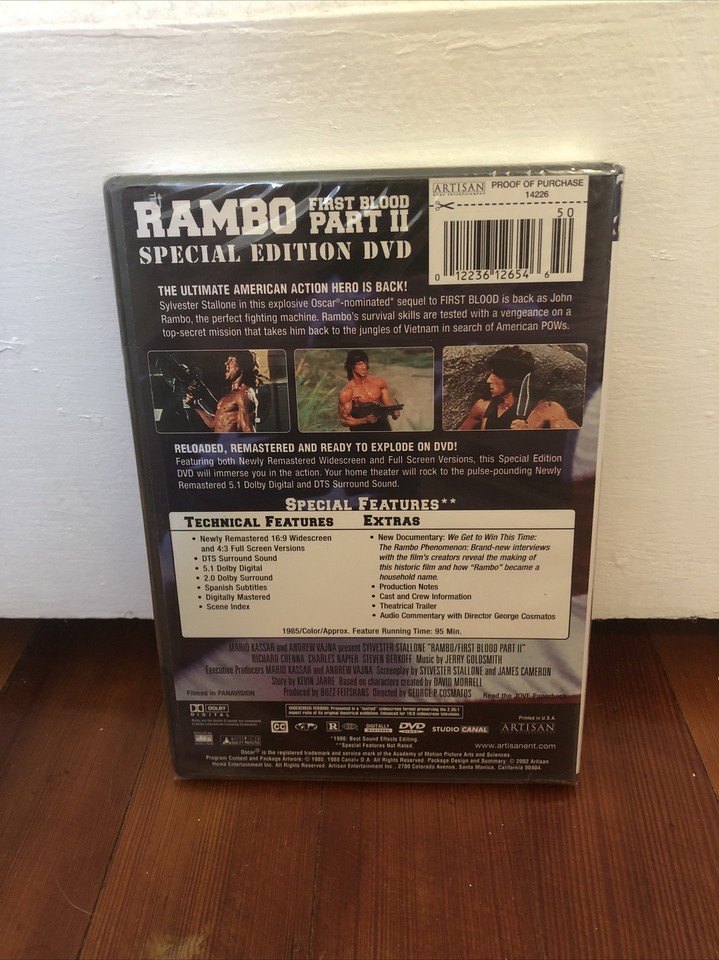 Rambo First Blood Part 2 Special Edition DVD Sylvester Stallone New ...