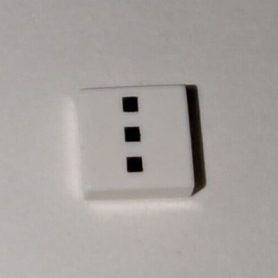 LEGO 1x1 White Tile with 3 Black Squares Pattern Part #3070pb085 ...