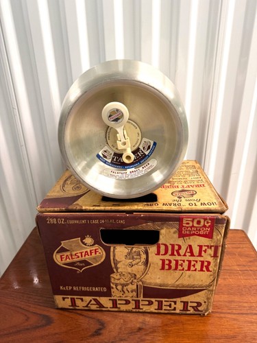 Vintage Falstaff Beer Draft Tapper Mini Keg Barrel w/ Original Box ...