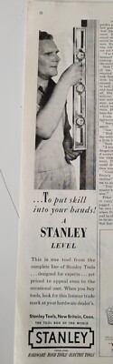 1946 Stanley tools level put skill into your hands vintage original ad ...