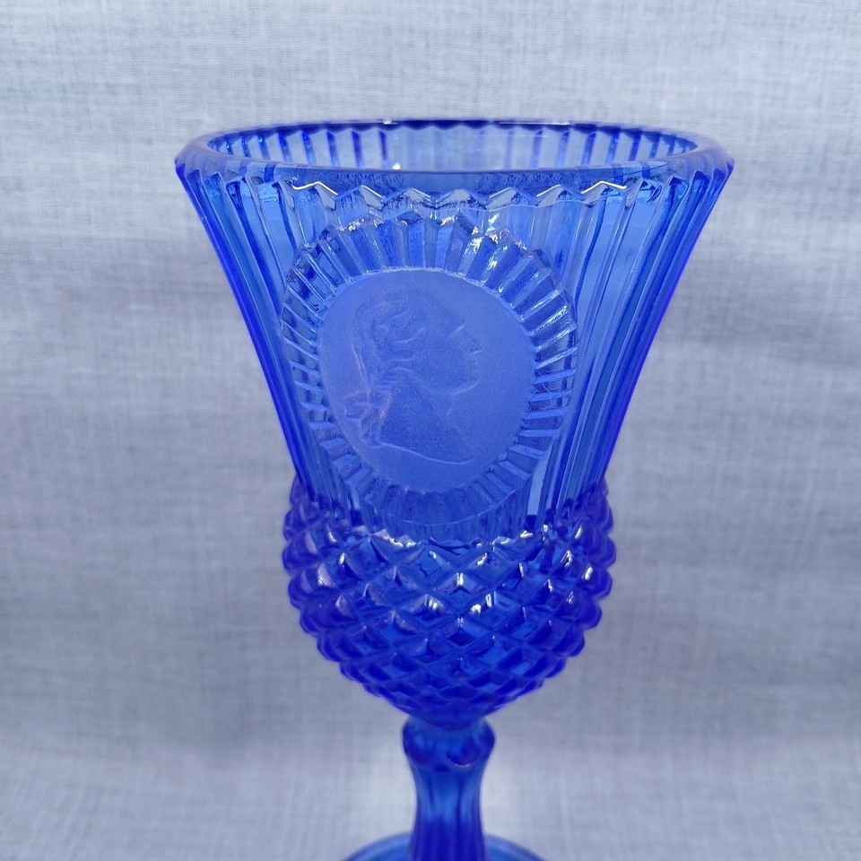 Avon George & Martha Washington Fostoria Candle Holder Cobalt Blue ...