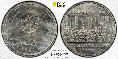 Canada 1982 Dollar Constitution Coin PCGS MS63 Free Shipping | eBay