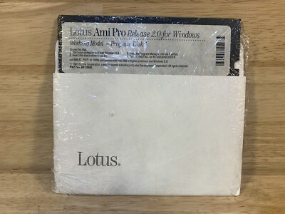 Brand New - Vintage Software - Lotus Ami Pro 2.0 5.25” Floppy Disk | eBay