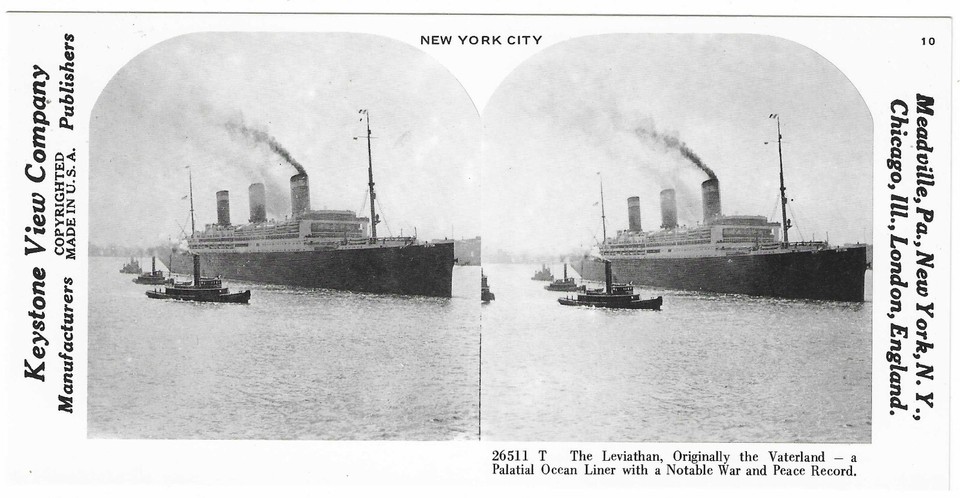 The Leviathan Ocean Liner, Originally the Vaterland 1978 Reproduction ...