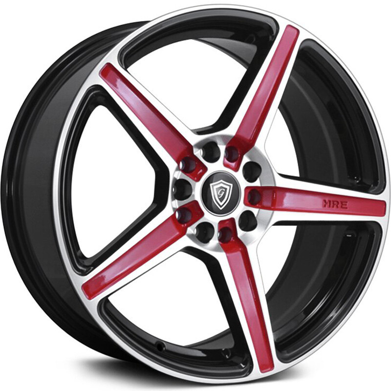 4 Wheels 18" G5067 18x9 5x100/5x114.3 Black/Red 73.1CB ...