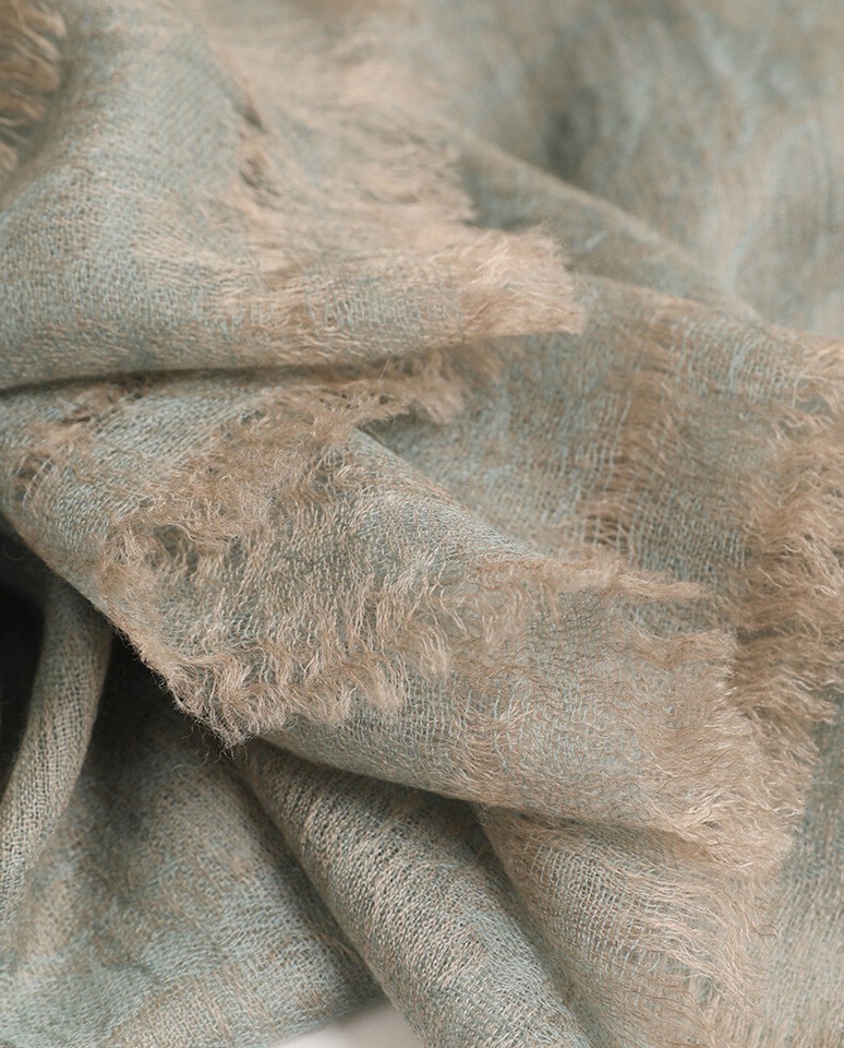 Pure 200s Mongolian Cashmere Jacquard Shawl Wrap Scarf Delicate Thin 78 ...