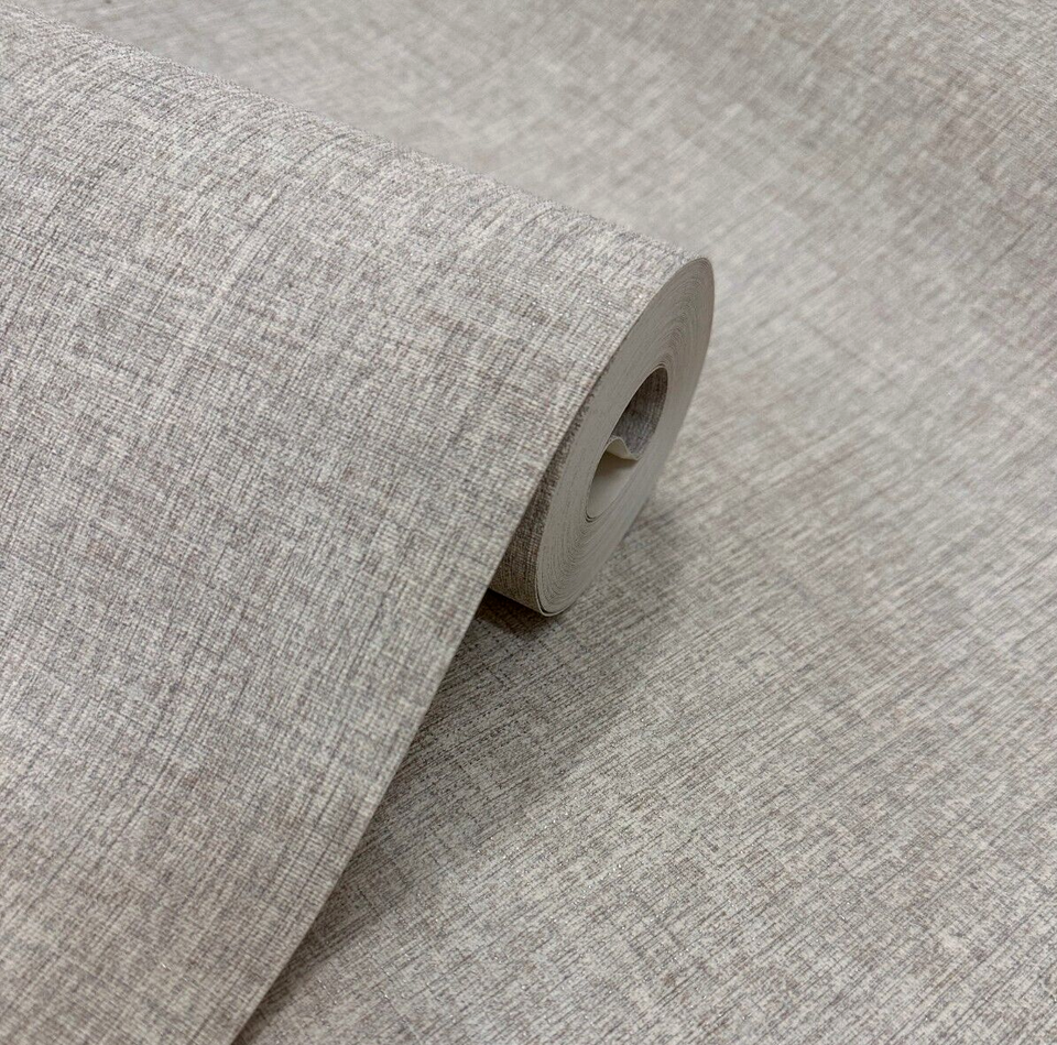 ovoin Premium Textured Linen Effect Wallpaper For Bedroom | eBay UK