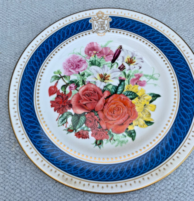 Royal Worcester Celebration Bouquet Plate - Queen Elizabeth's 60th ...