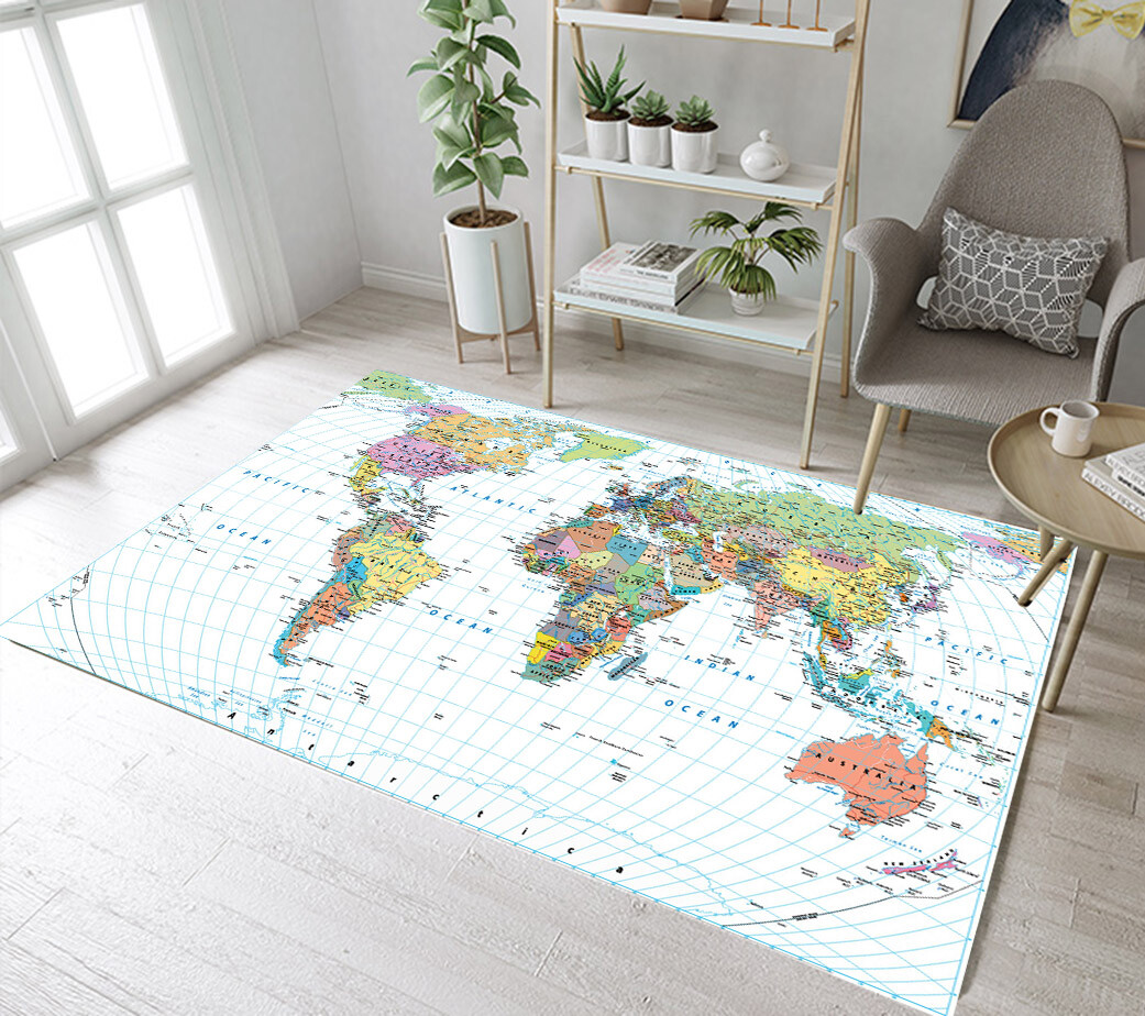 Map Of The World Floor Mat | Floor Roma