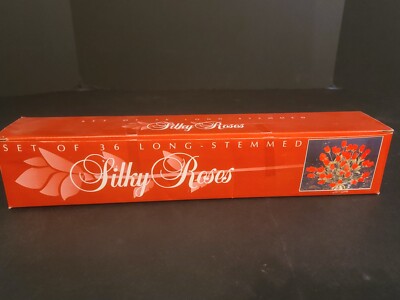 (BOX OF 36) LONG STEMMED Silky Silk Plastic Red Roses | eBay