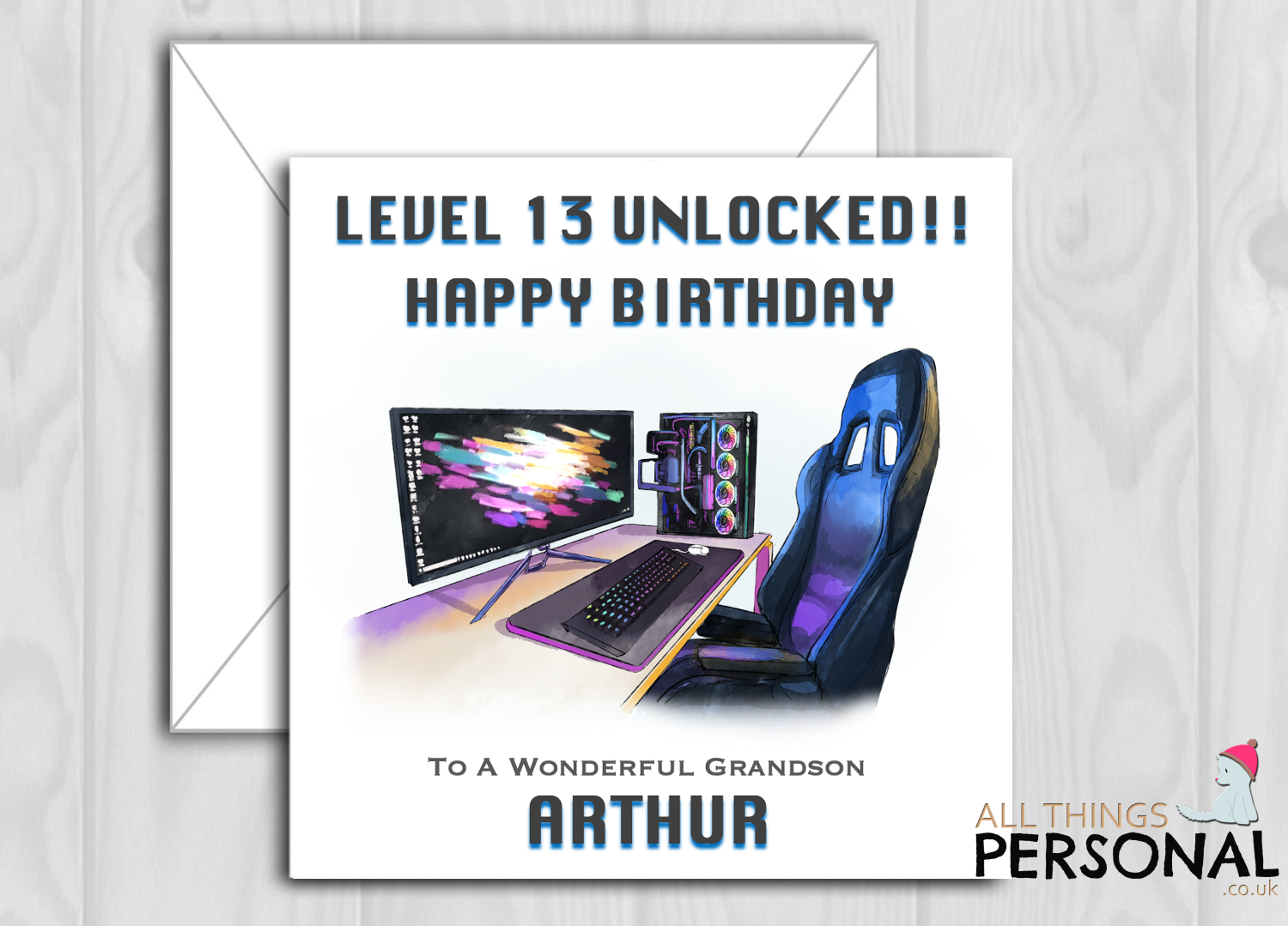 Personalised Boys Birthday Card PC Gaming Son Grandson Nephew Teenage ...