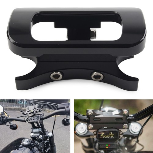 1-1/4" Handlebar Risers Gauge Mount Fit Harley Softail Street Bob FXBB ...