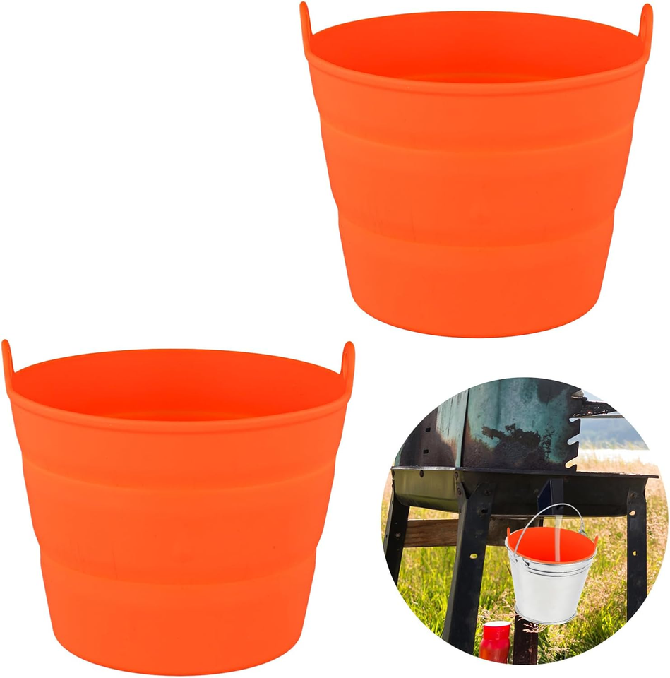 2Pcs Reusable Silicone Grease Bucket Liners, Silicone Grease Bucket ...