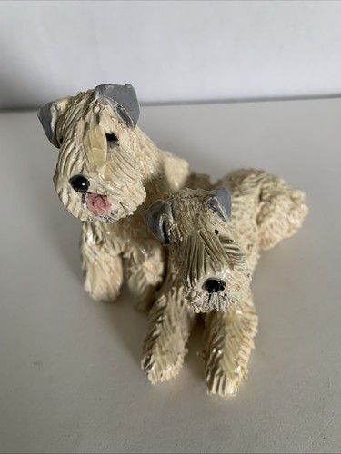 Mary Ellen Smith Ceramic Terrier Dogs Figure 1987 Rare! Artist Handmade ...