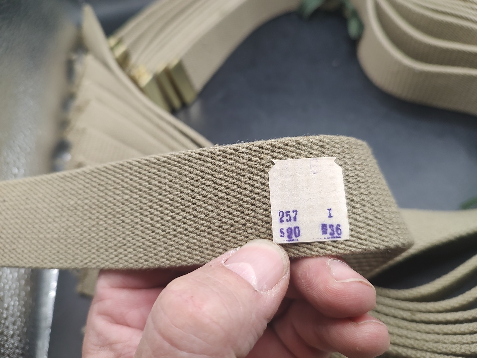 Lot Of 10 Canvas Web Belt Military Surplus Brass Tip Marked 36 Belt 35 ...