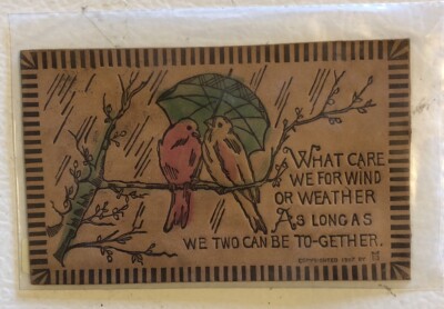 Lovebirds Leather Postcard WS Heal 1907 Valentine Birds VTG Antique | eBay