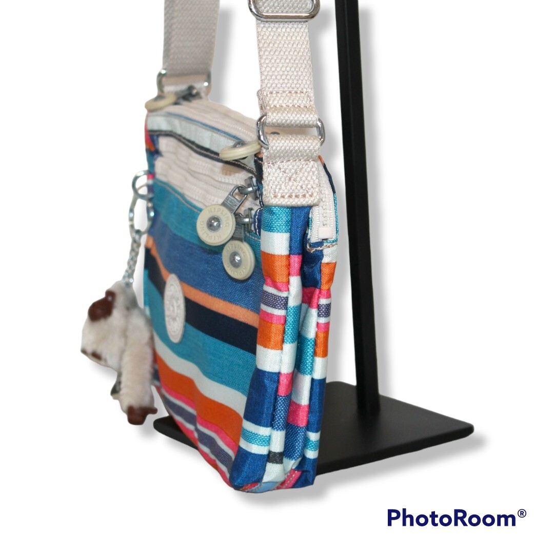 Kipling Colorful Nylon Striped Crossbody Bag | eBay