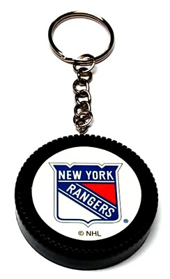 NEW YORK RANGERS MINI PUCK KEYCHAIN 2" WIDE NEW NHL OFFICIALLY LICENSED ...