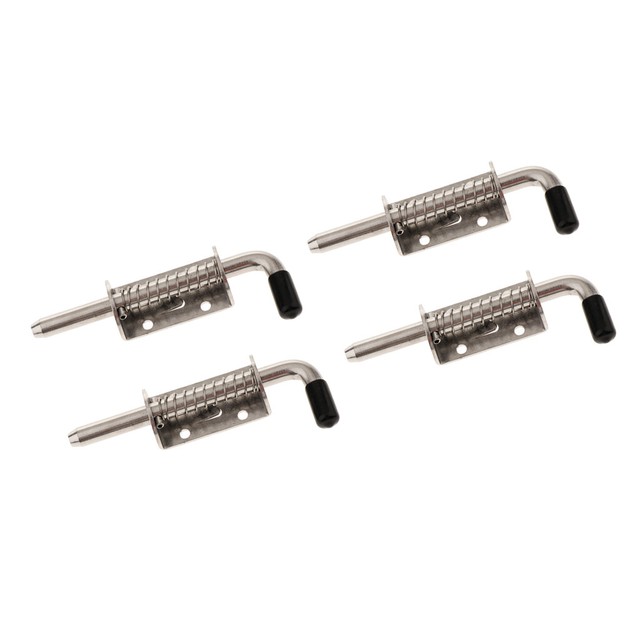 4pcs 304 Stainless Steel Spring Loaded Latch Gate with Black Handle | eBay