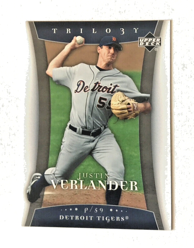 JUSTIN VERLANDER 2005 Upper Deck Trilogy Rookie card #57 Detroit Tigers ...
