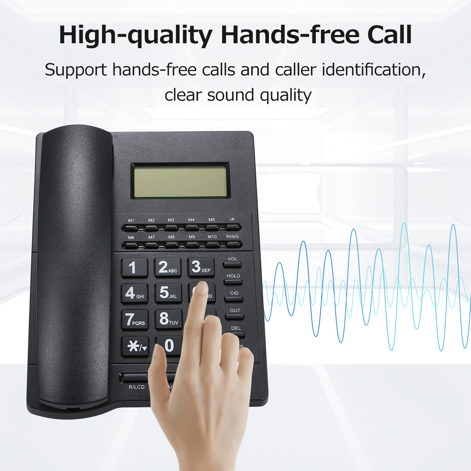 Desktop Corded Landline 5-level Telephone Large Screen Hands-free ...