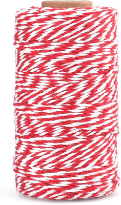 Red and White Twine String, 328 Feet Christmas Bakers Twine String, 2MM ...