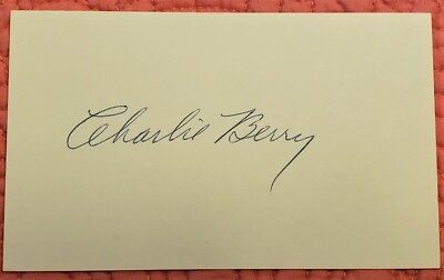 Charlie Berry signed auto 3x5 card MLB AL Umpire NFL (d.72) College FB ...