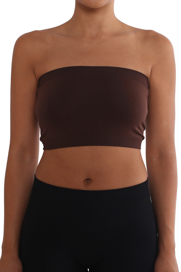 Seamless Tube Top Layering Bandeau Stretchable Spandex Bra REG and PLUS ...