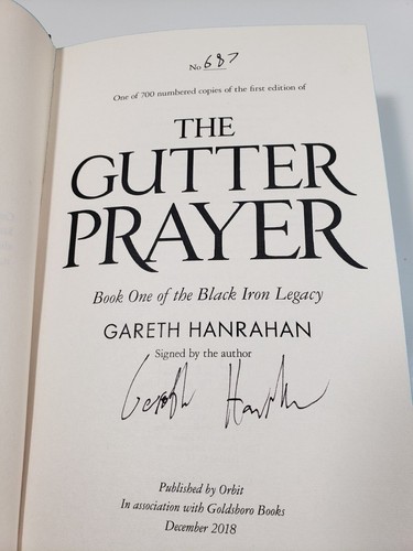 The Gutter Prayer Gareth Hanrahan Signed limited Edition #687/700 Dec ...