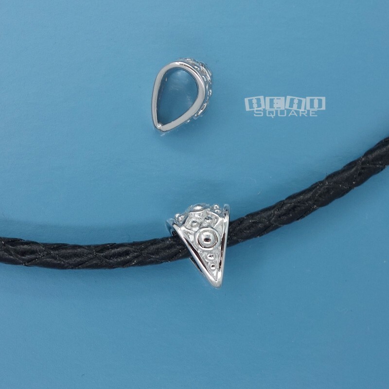 2 Sterling Silver Triangle Dots Pendant Bail Connector 8mm x 10mm ...