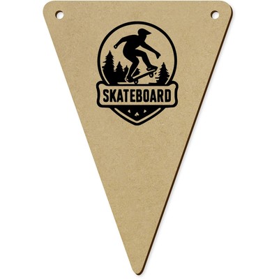 5 x 140mm 'Skateboarding Emblem Design' Bunting Pennants / Flags ...